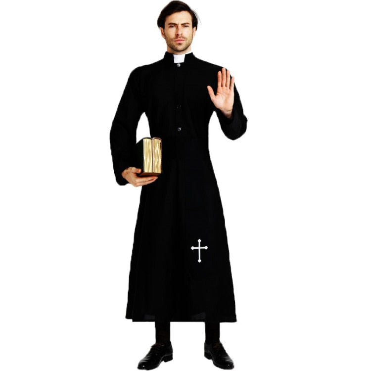 Trajes Pastor Cristão Clérigo para Cosplay